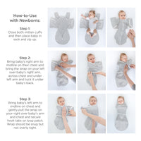 Omni Swaddle Sack with Wrap - Arms Up Sleeves & Mitten Cuffs, Heathere ...
