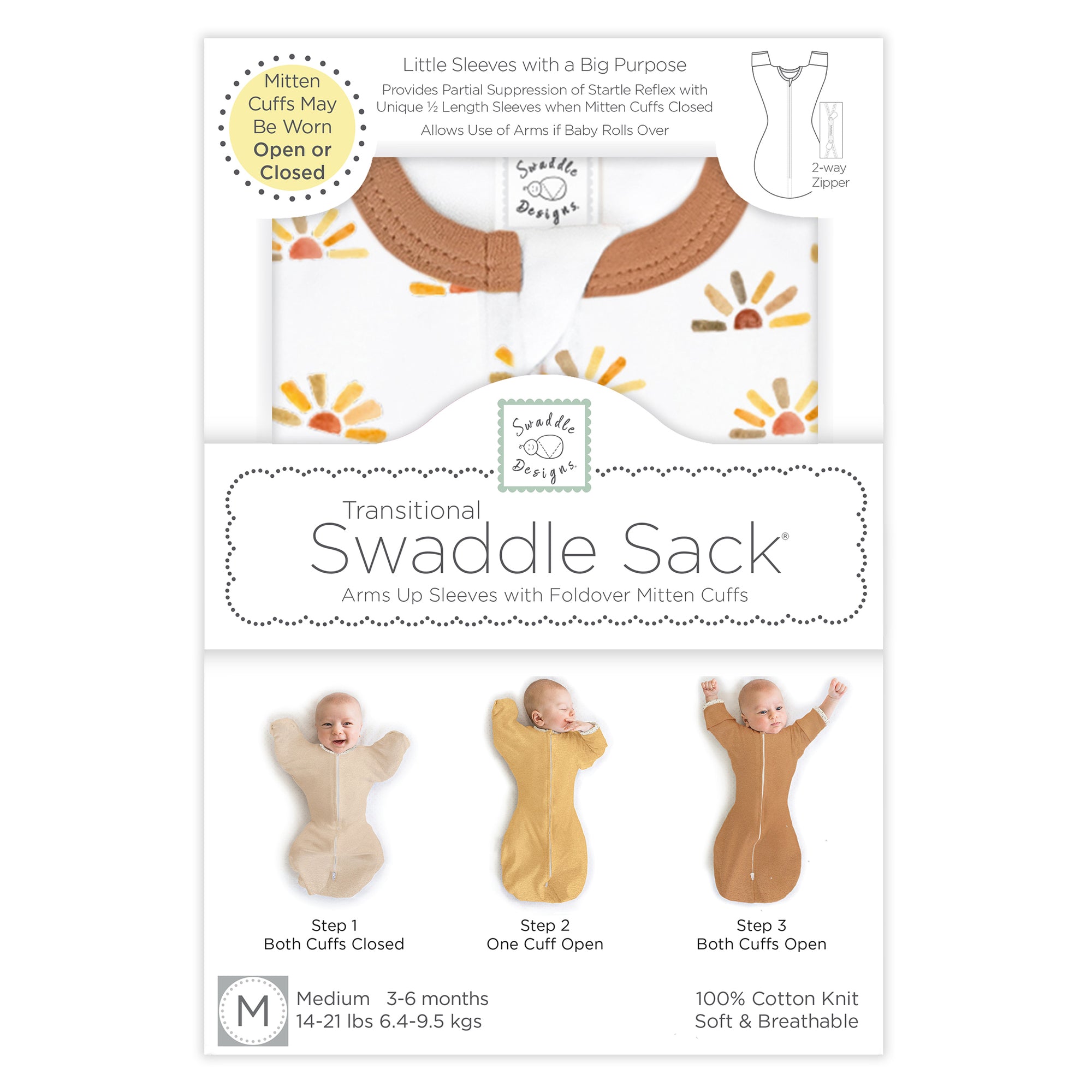 Transitional Swaddle Sack - Arms Up 1/2-Length Sleeves & Mitten Cuffs ...