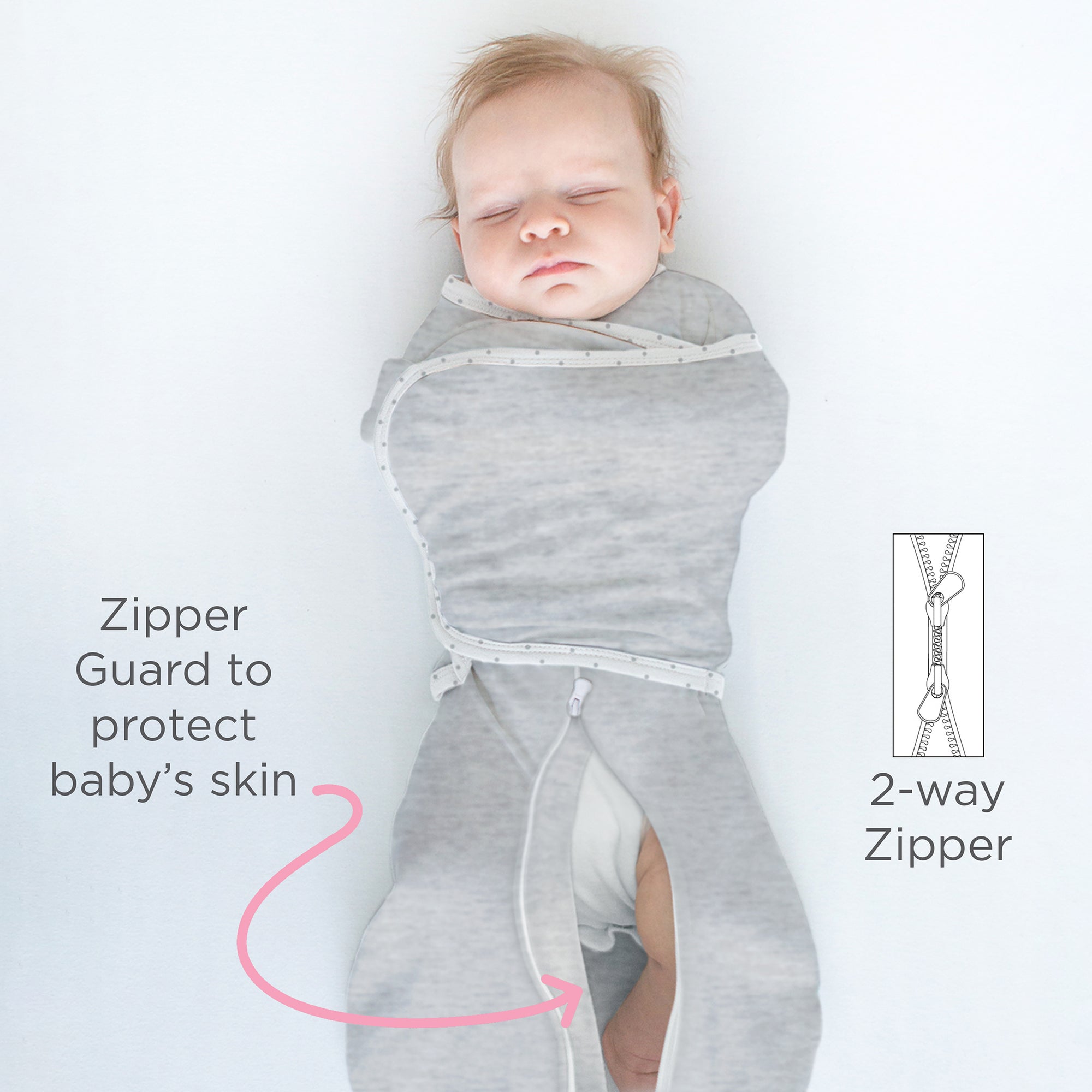 Omni Swaddle Sack with Wrap - Arms Up Sleeves & Mitten Cuffs, Heathere ...