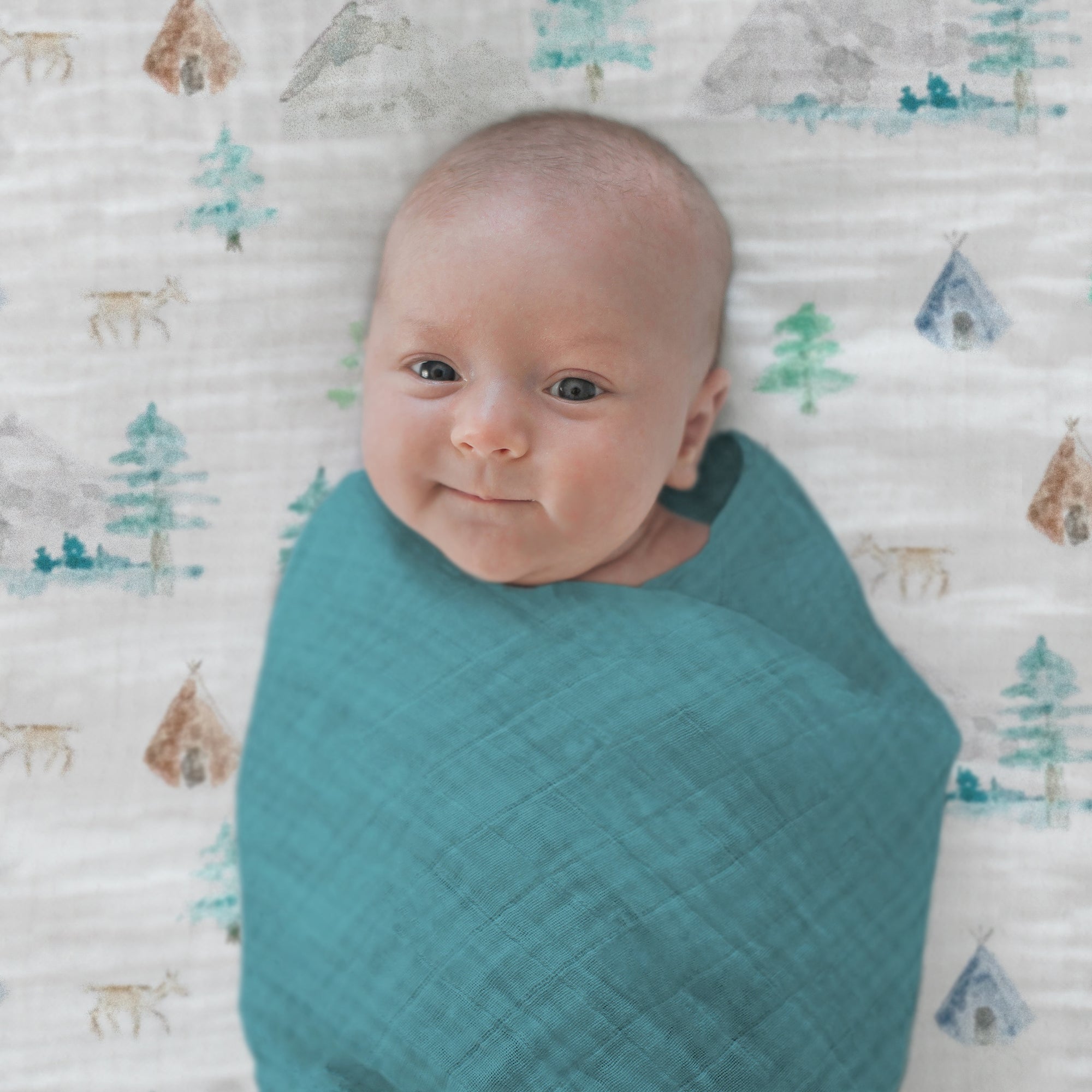 Muslin Swaddle Blankets - set of 3 - Peace in Nature -featuring Waterc ...