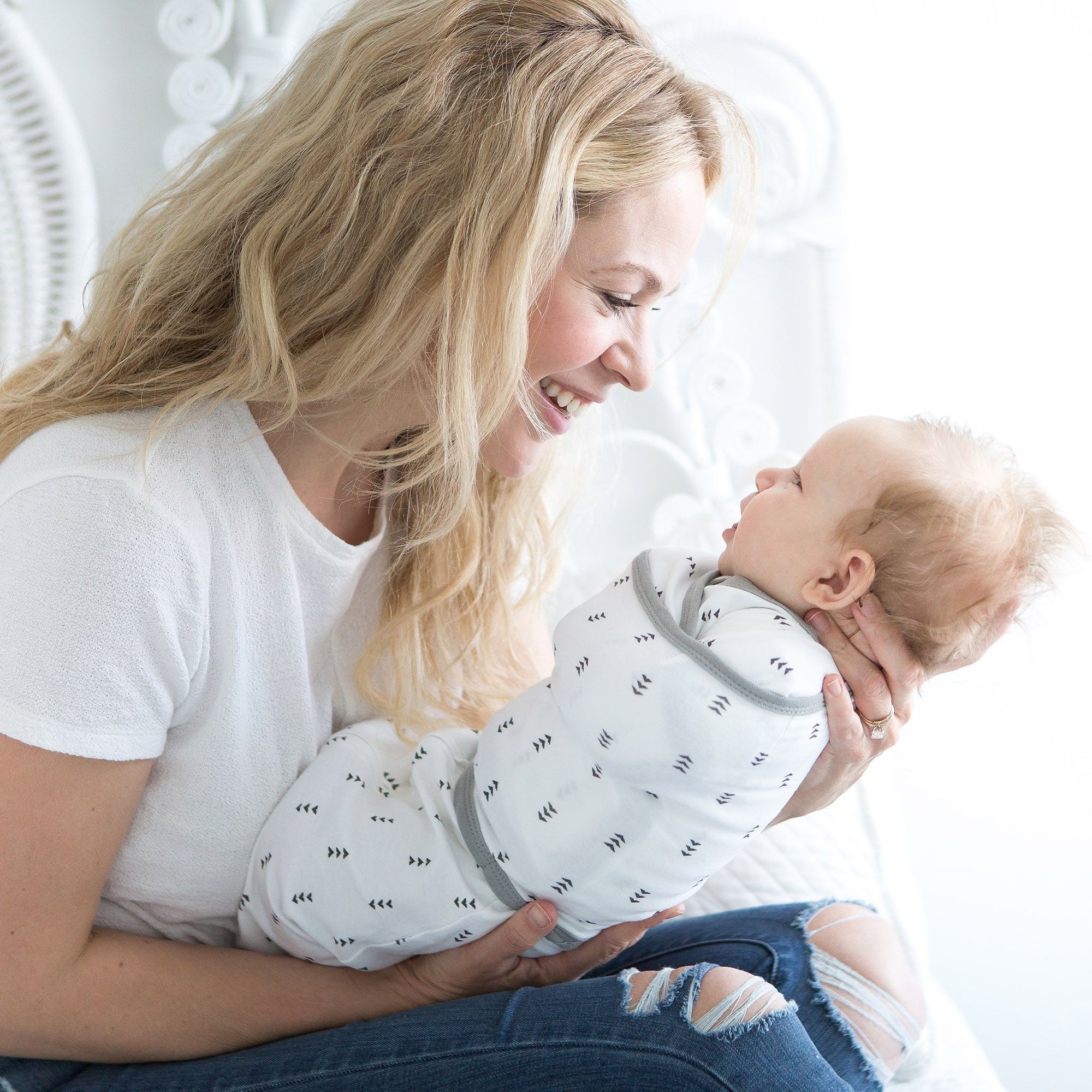 Omni Swaddle Sack with Wrap - Arms Up Sleeves & Mitten Cuffs, Tiny Arr ...