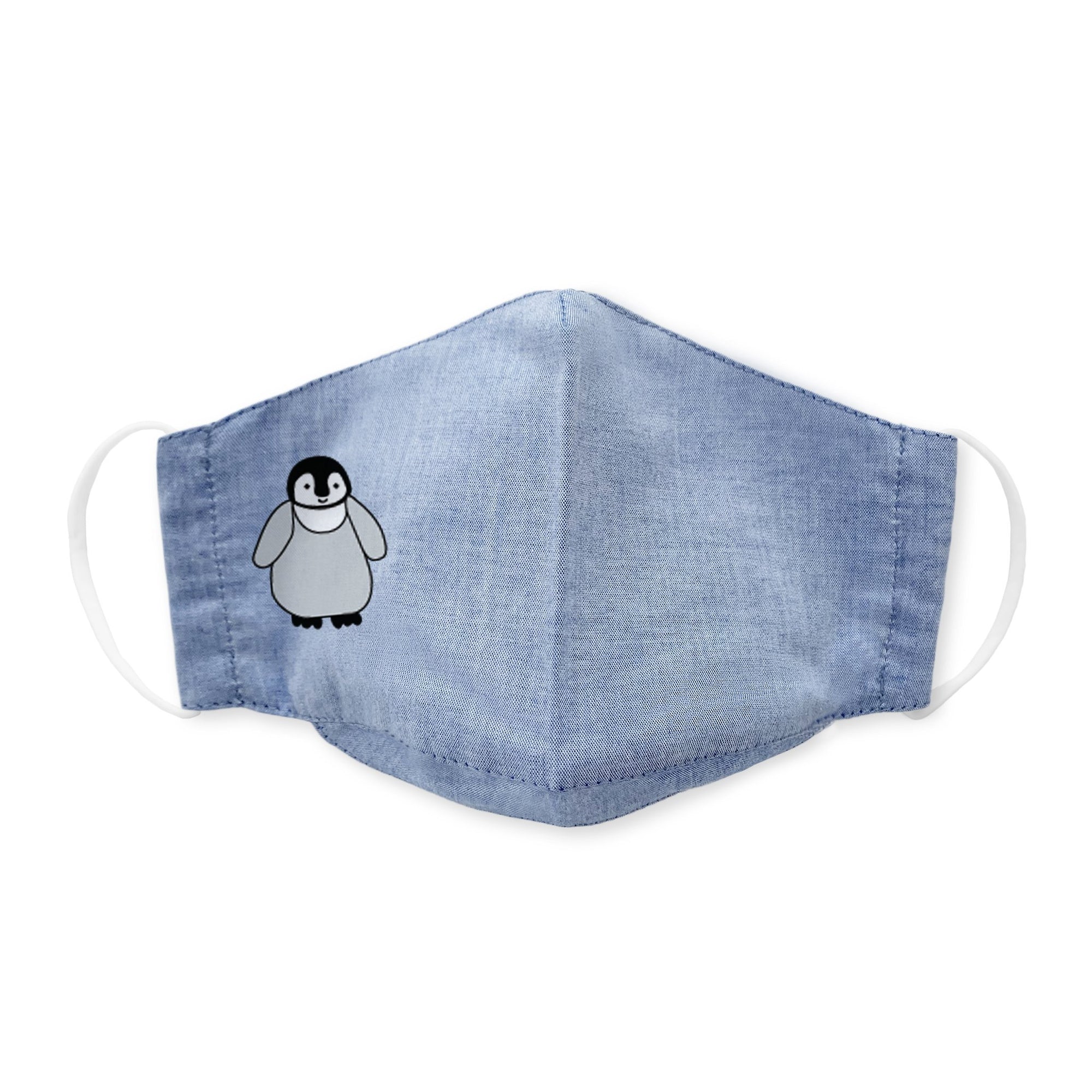 Emperor Penguin Chick Kids Cotton Cloth Mask - Chambray, Light Denim ...