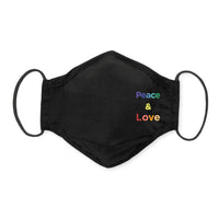 Peace and Love, Wear a Mask Cotton Cloth Mask - Chambray, Black ...