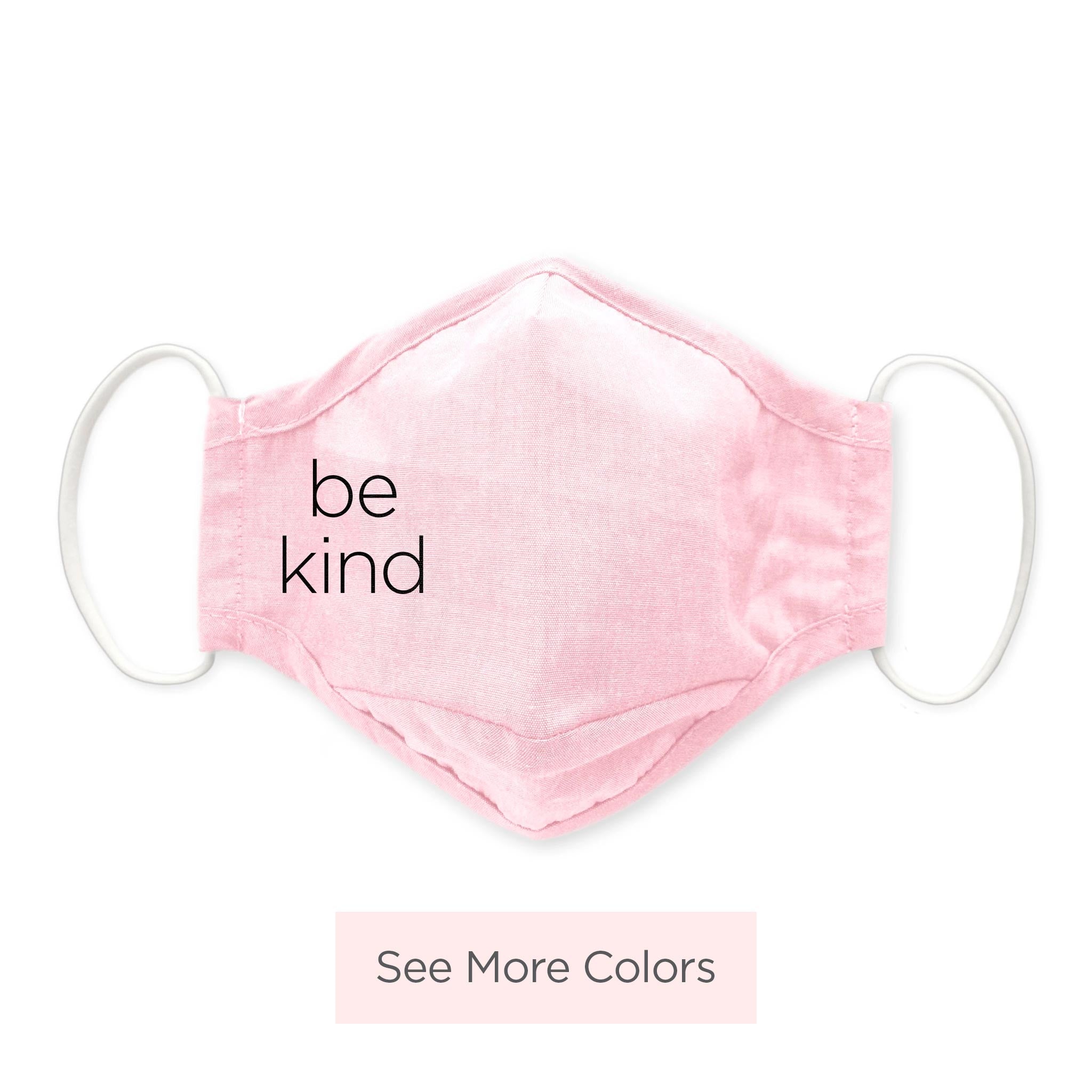 Be Kind Cotton Cloth Mask - Chambray, Pink | SwaddleDesigns