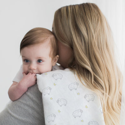 Muslin Swaddle and Plush Toy Set - Little Lamb Blanket and Little Lamb ...